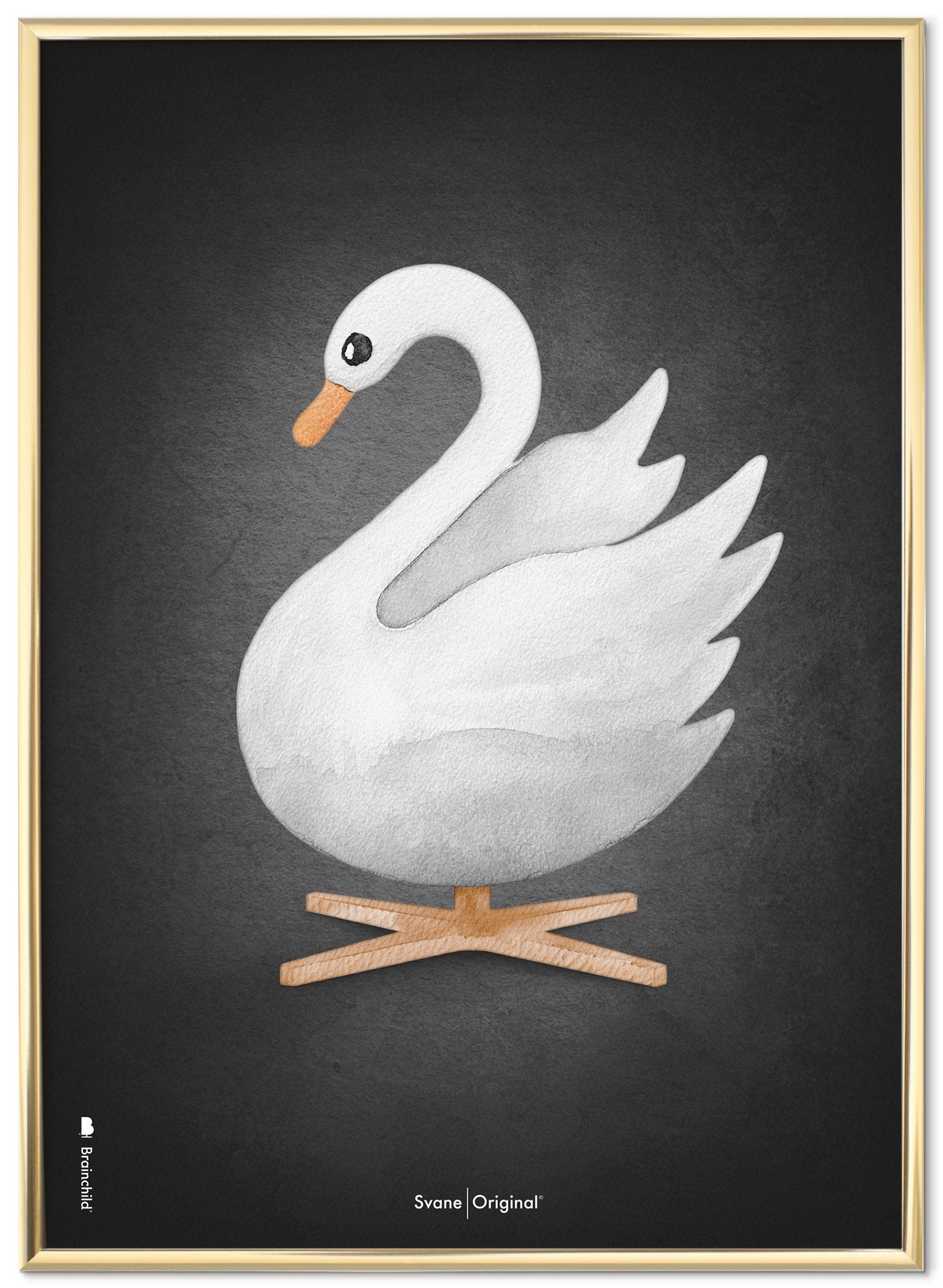 Brainchild – Plakat – Akvarel – Sort – Svane – Brainchild.dk