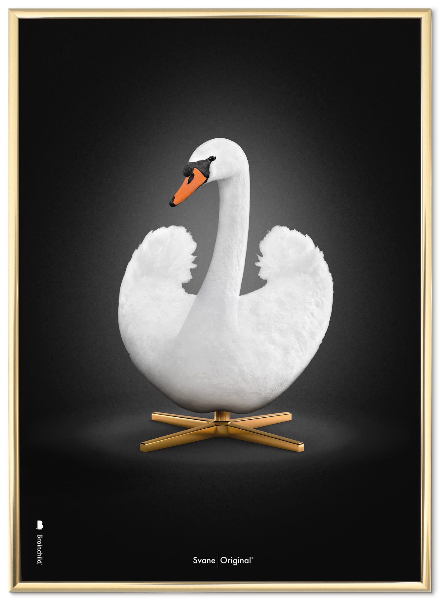 Brainchild – Plakat – Klassisk – Sort baggrund – Hvid Svane – Brainchild.dk