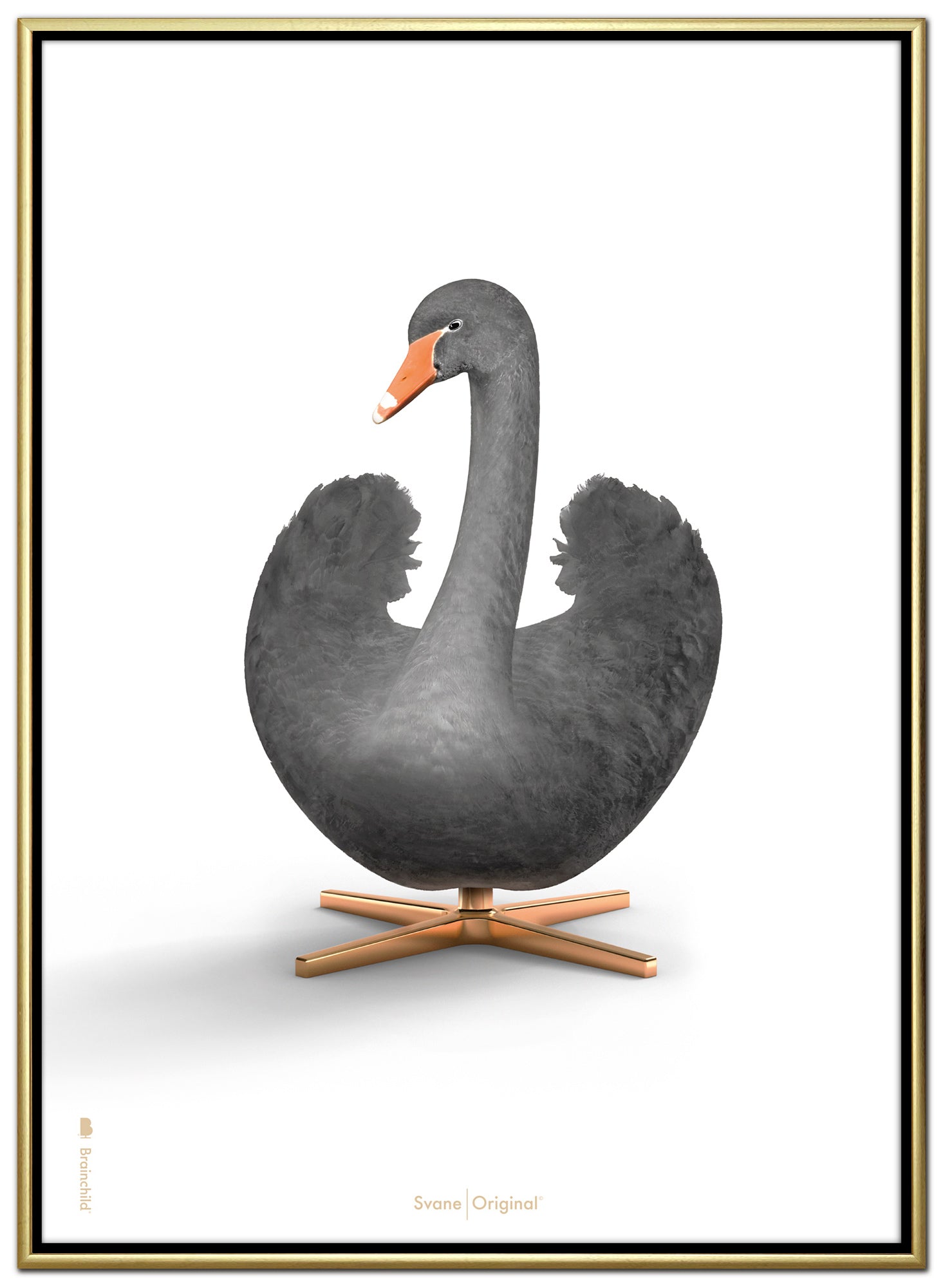 Brainchild – Lærredsprint – Klassisk – Hvid – Sort Svane – Brainchild.dk