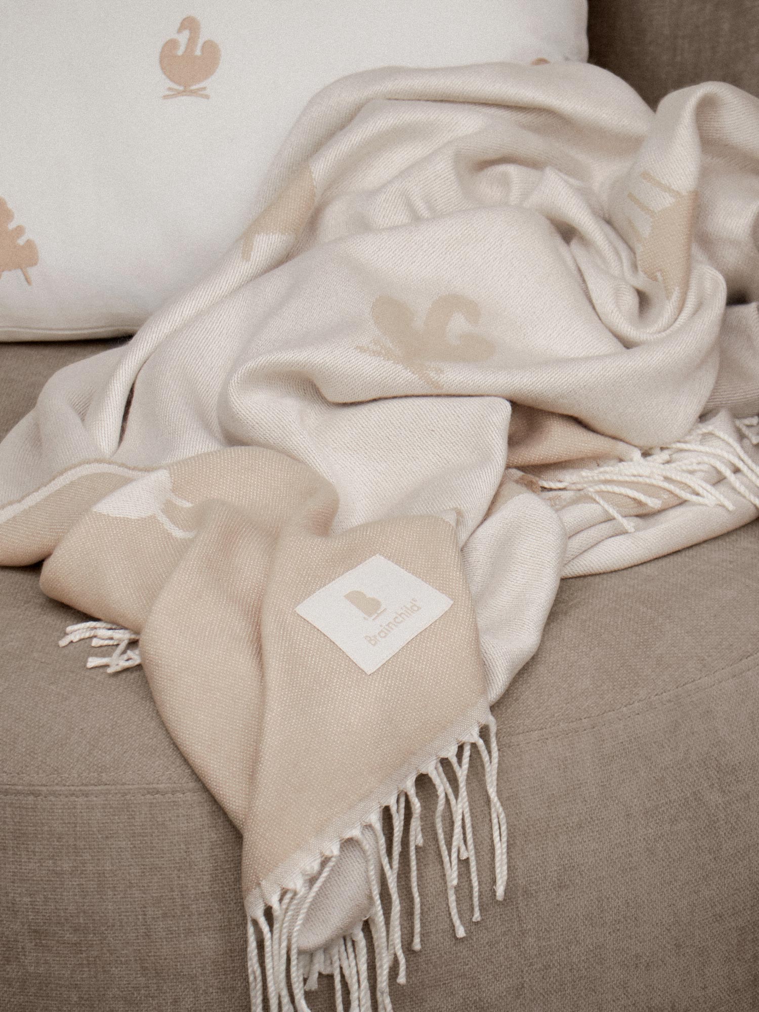 Brainchild – Plaid – Sandfarvet / Råhvid – Brainchild.dk