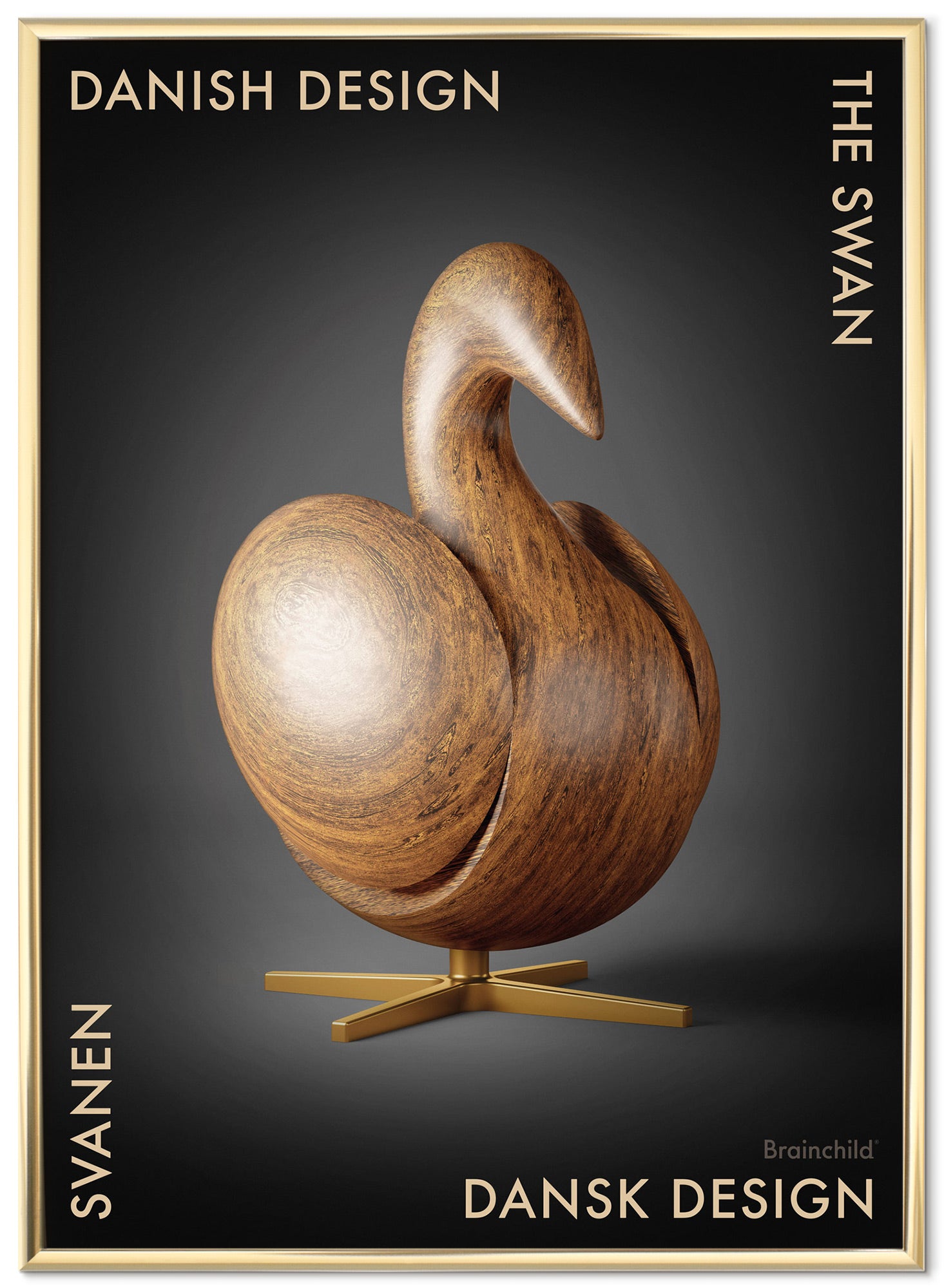 Brainchild – Plakat – Danish Design – Sort – Svane Figuren – Brainchild.dk